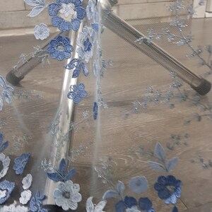 Blue 3D Floral Wedding Cape, Flowers Wedding Cape, Petal Leaves Cape ...