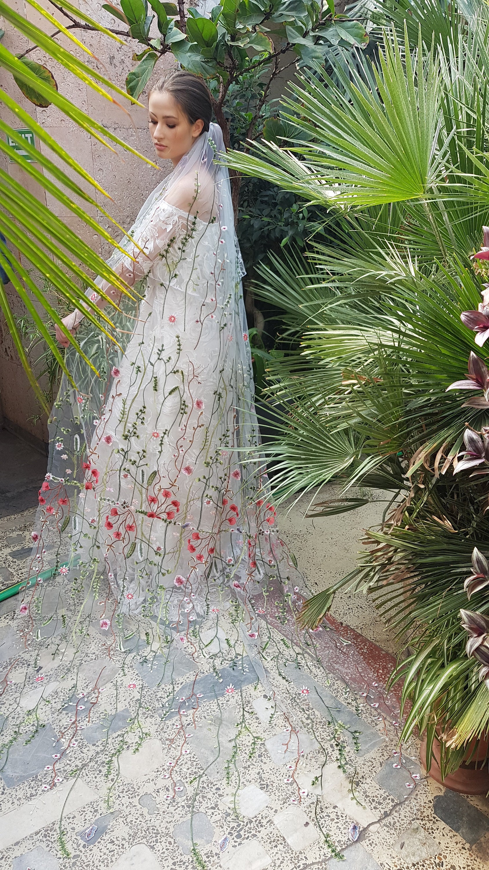 Flower Wedding Veil Floral Veil Secret Garden Veil - Etsy