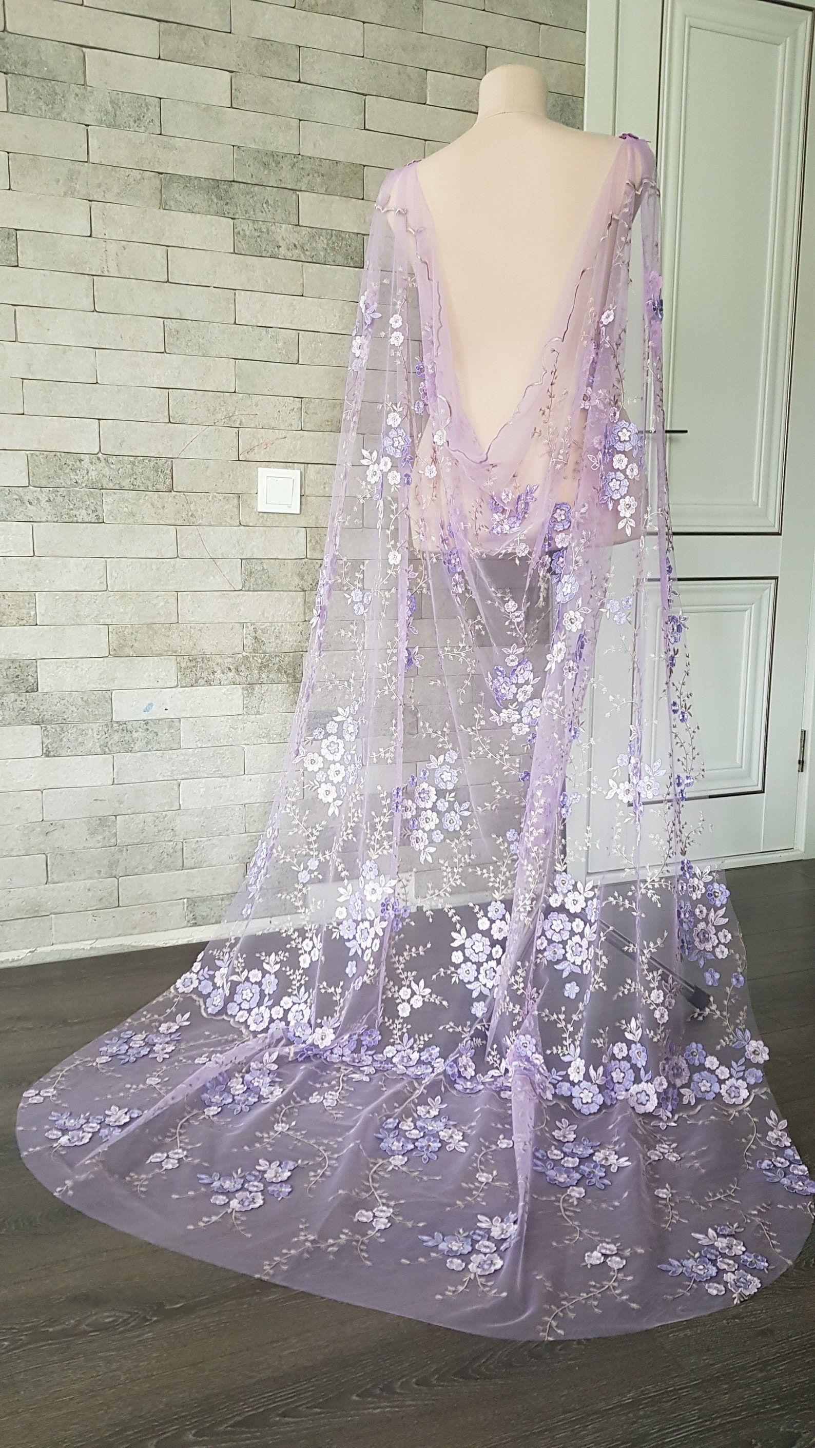 Blue 3D Floral Wedding Cape Flowers Wedding Cape Petal - Etsy