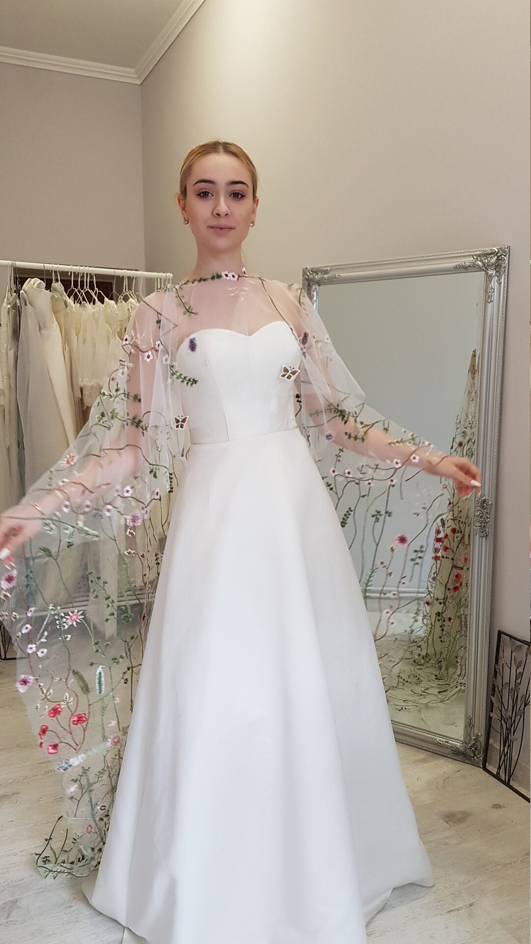 Flower Wedding Cape, Floral Wedding Cloak, Secret Garden Wildflower ...