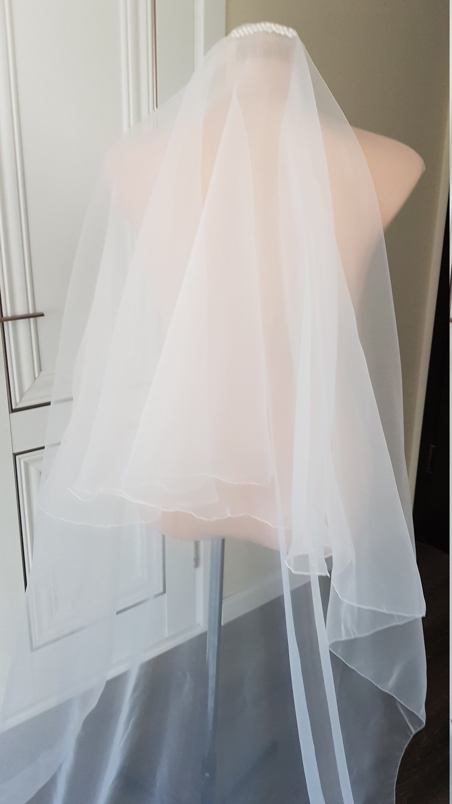 Any Design One Tier Tulle / Silk Chiffon Wedding Veil Bridal | Etsy