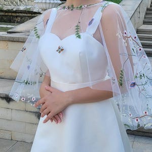 Flower Wedding Cape, Floral Wedding Cloak, Secret Garden Wildflower ...