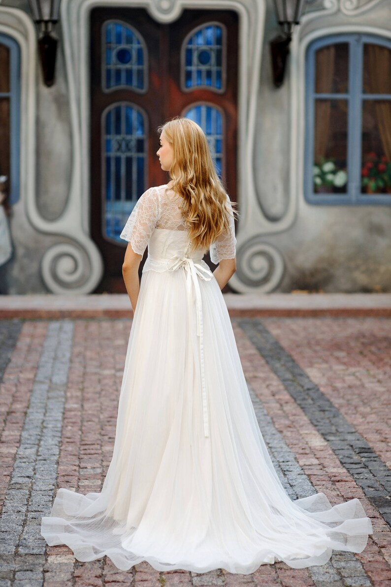 Original French Lace and Tulle Corset Wedding Dress Bridal - Etsy