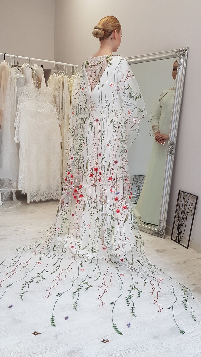 Flower Wedding Cape Floral Wedding Cloak Secret Garden - Etsy