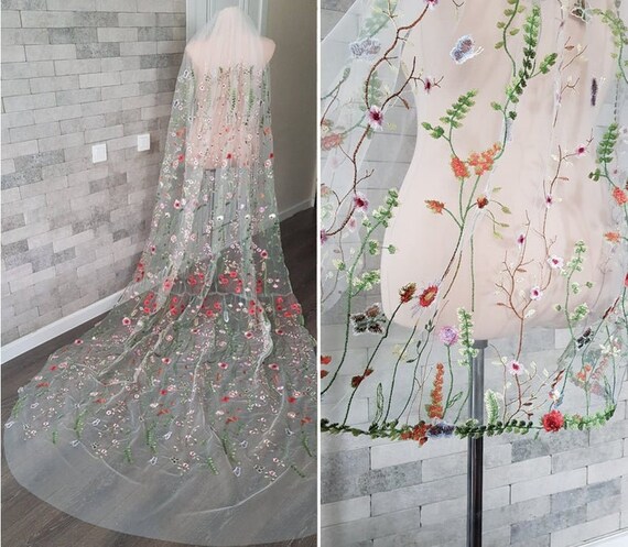 Flower Wedding Veil Floral Veil Secret Garden Veil - Etsy