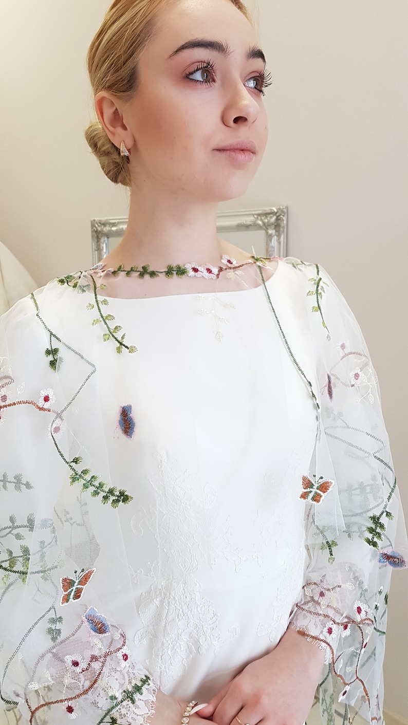 Flower Wedding Cape Floral Wedding Cloak Secret Garden - Etsy