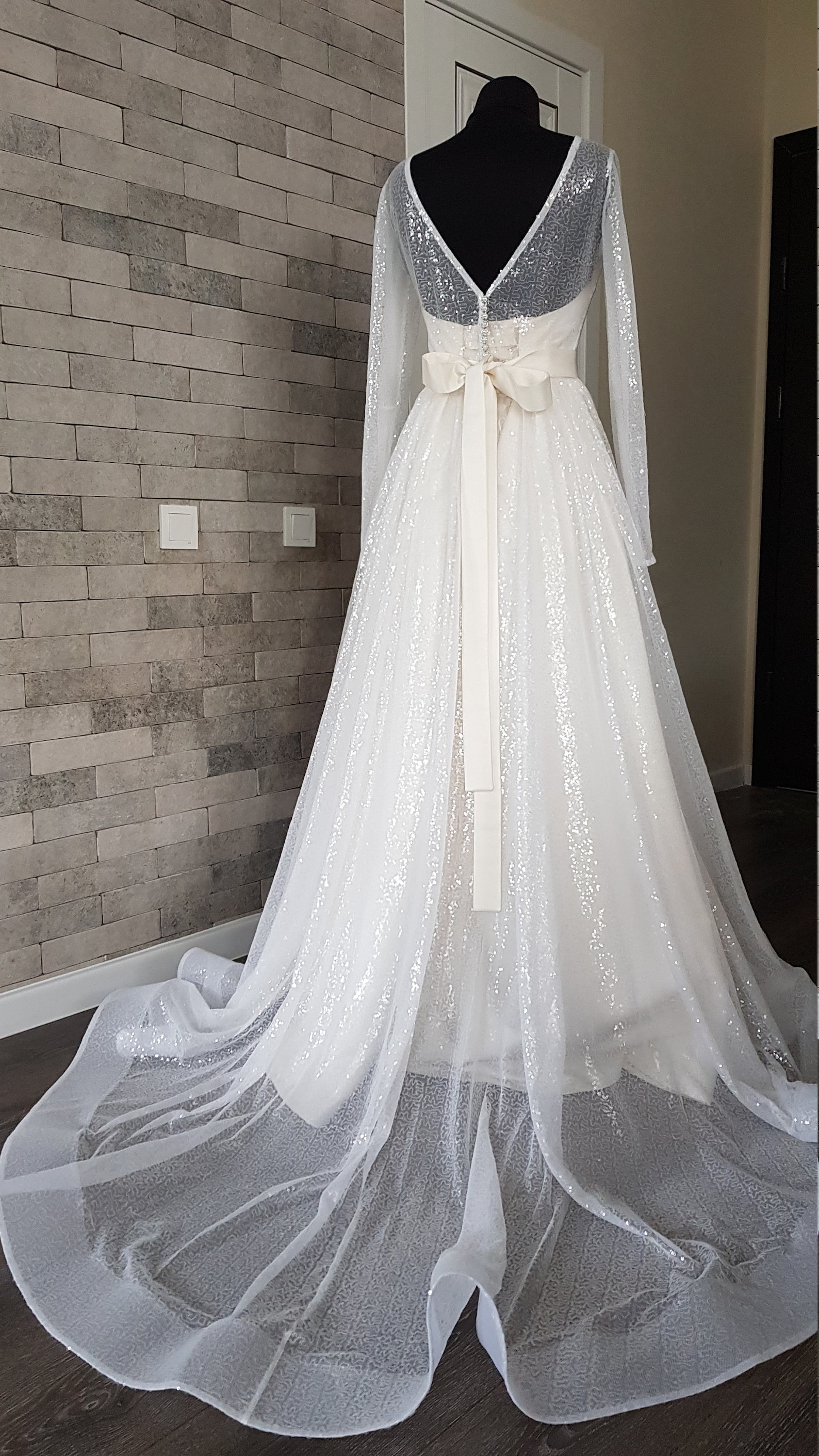 Sequins wedding top sparkle wedding separates top long | Etsy