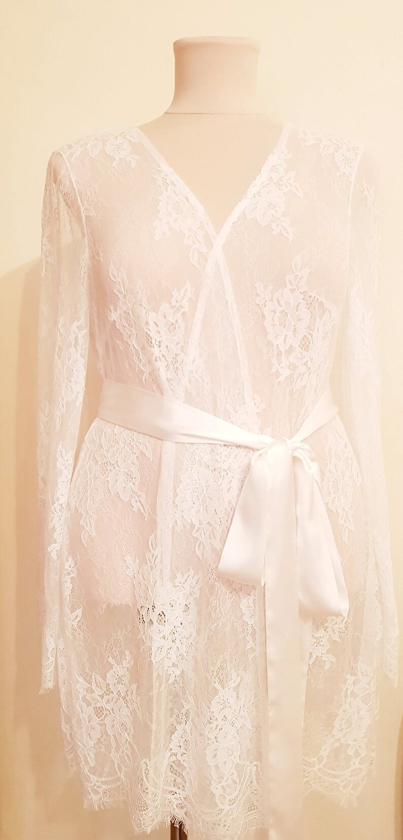 Getting Ready Long or Short Lace Robe Wedding Robe Lace - Etsy