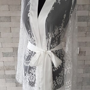 Luxurious Getting Ready Lace Robe, Wedding Robe, Lace Robe, Nightgown ...
