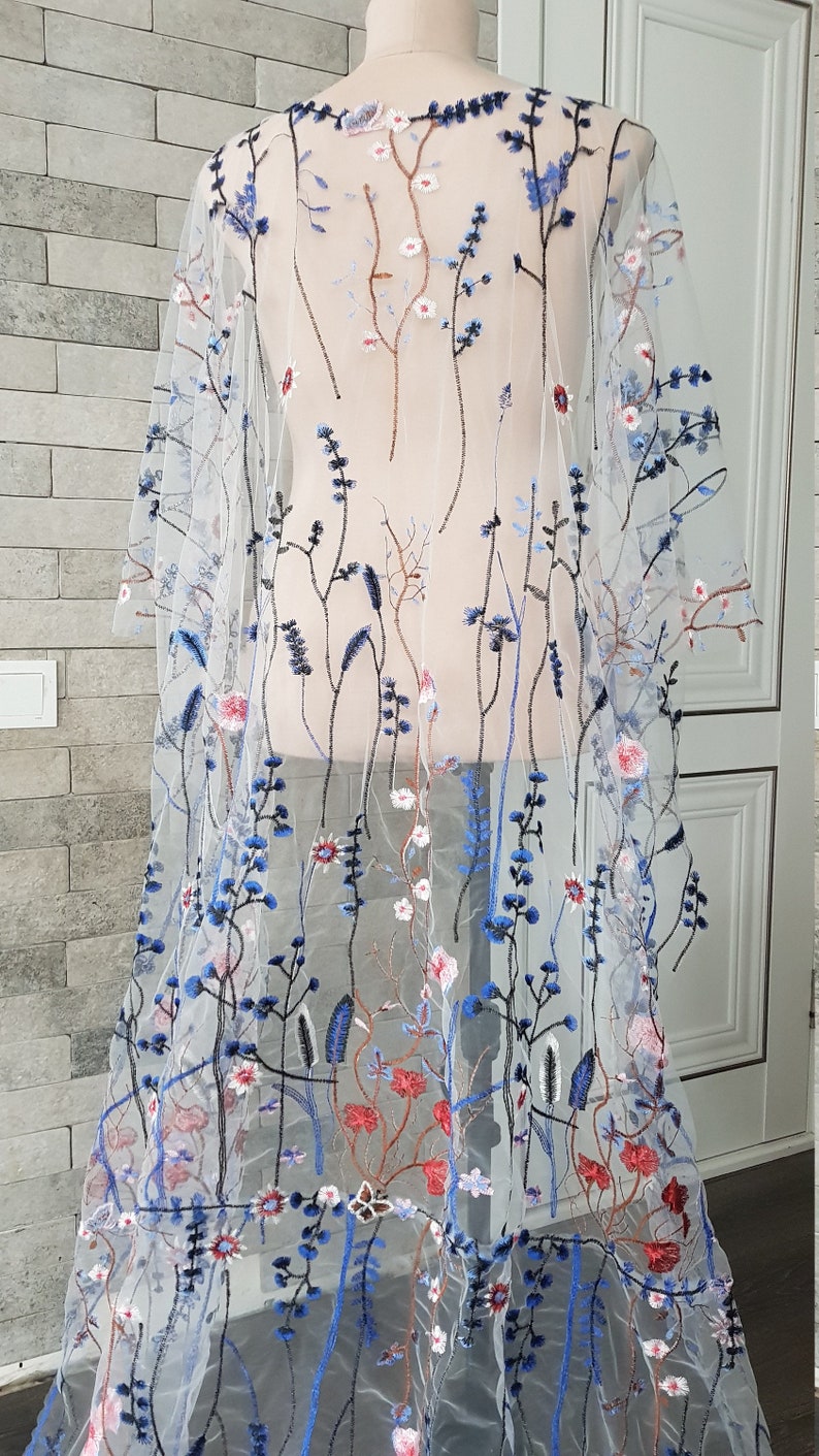 Blue Flower Wedding Cape Floral Wedding Cloak Secret Garden - Etsy