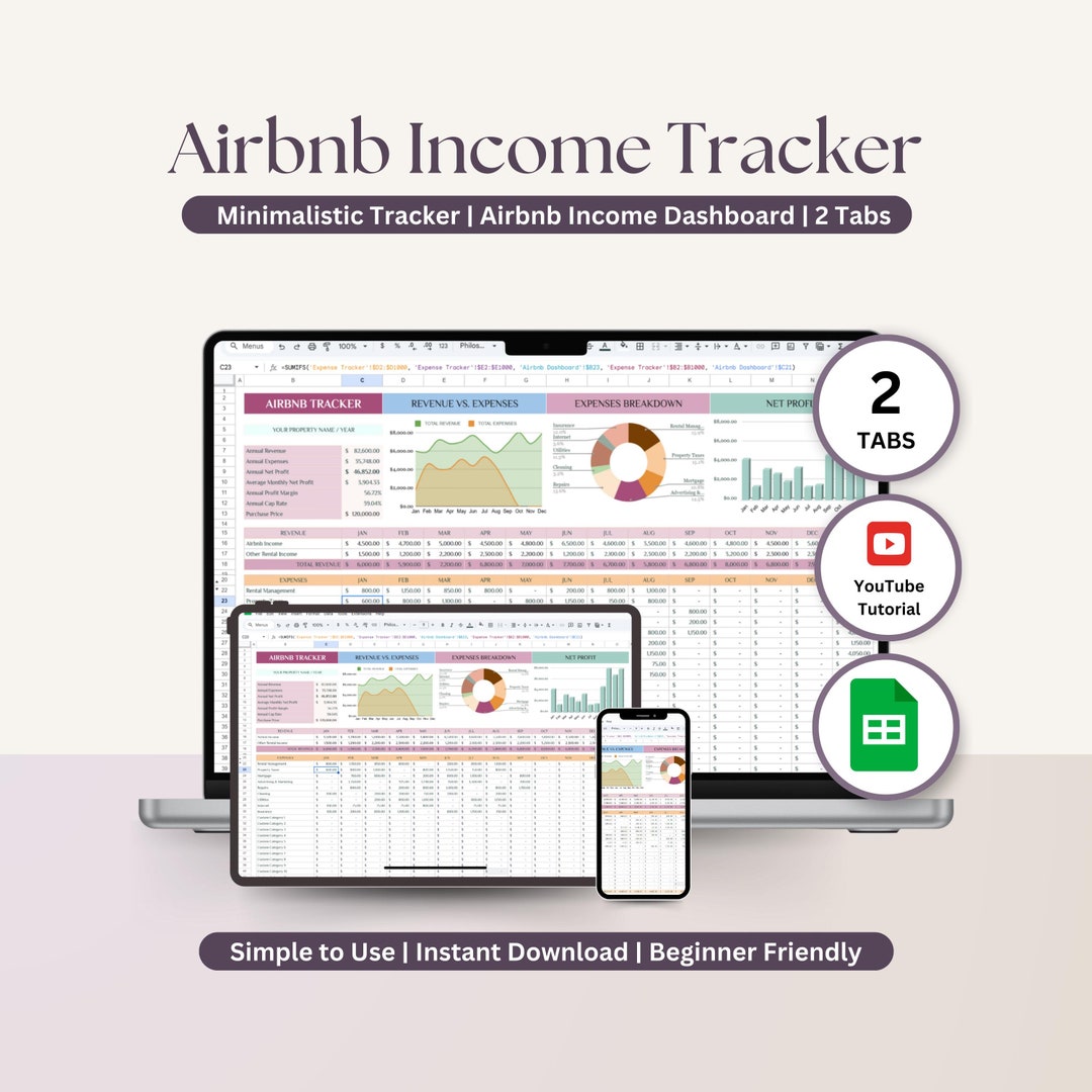 Airbnb Spreadsheet Tracker-airbnb Rental Tracker Google Sheet-rental ...