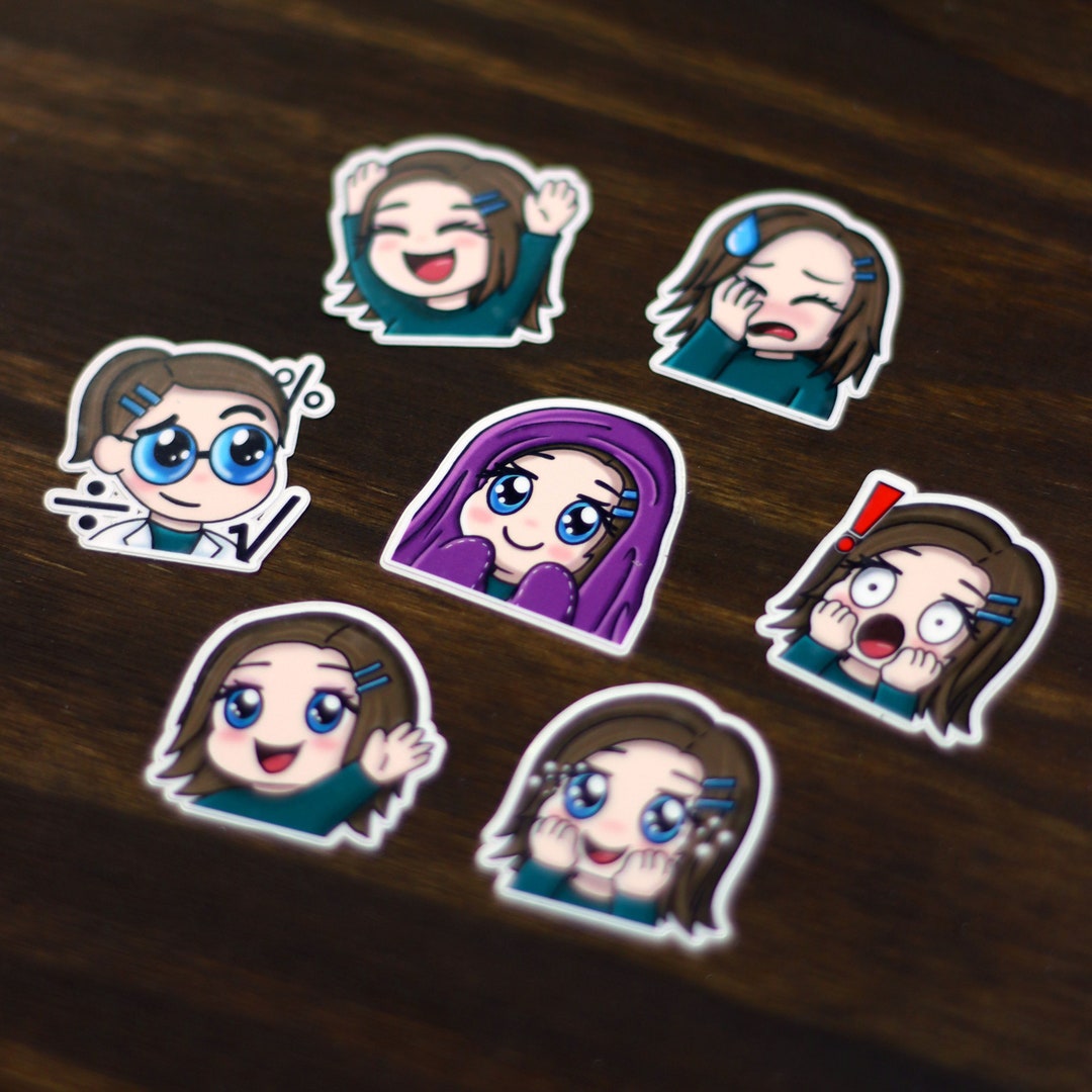 Set of 7, 1" Mini Emote Stickers - Etsy