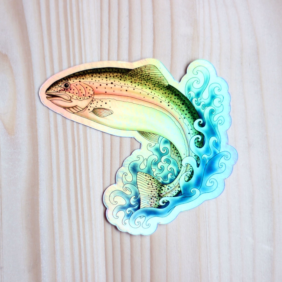 3 Vinyl Holographic Rainbow Trout Sticker - Etsy