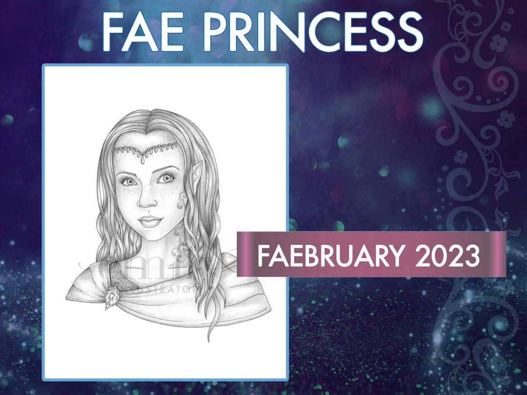 Faebruary "fae Princess" Digital Download Coloring Page - Etsy