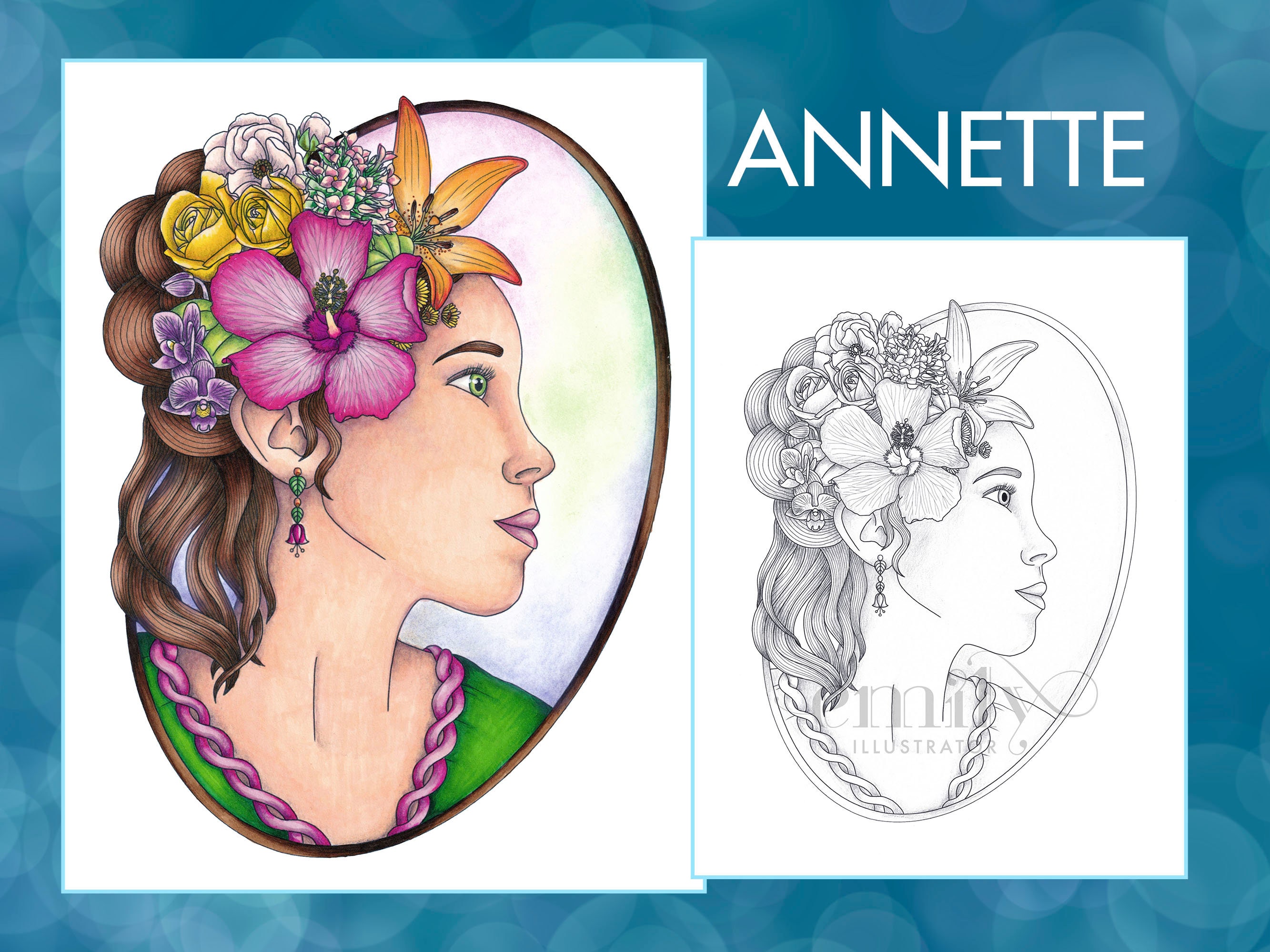 Annette Digital Coloring Page - Etsy