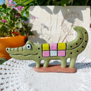 Ceramic Crocodile Figurine Ceramic Alligator Figurine Handmade ...