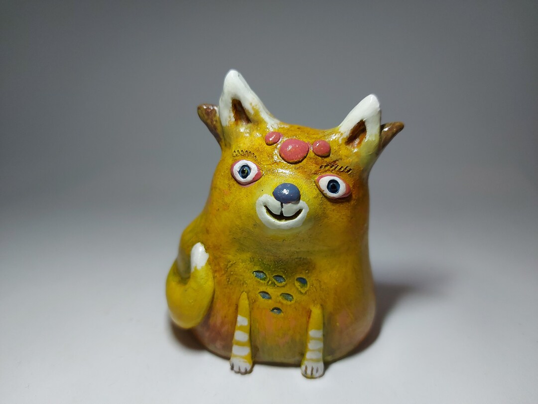 Ceramic Monster Figurine Ceramic Fantasy Creature Cute Monster - Etsy