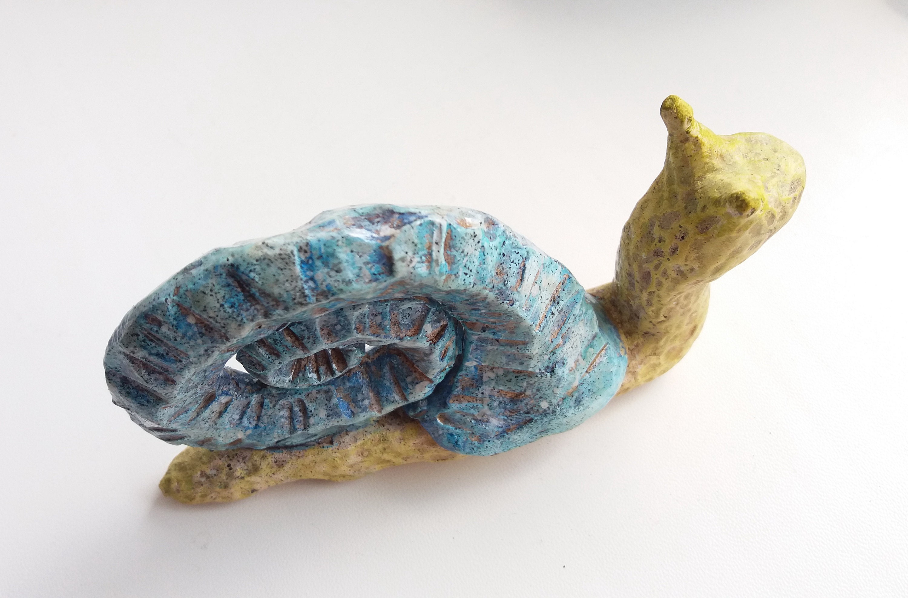 Ceramic snail Handmade snail Ceramic snail figurine Blue snail | Etsy