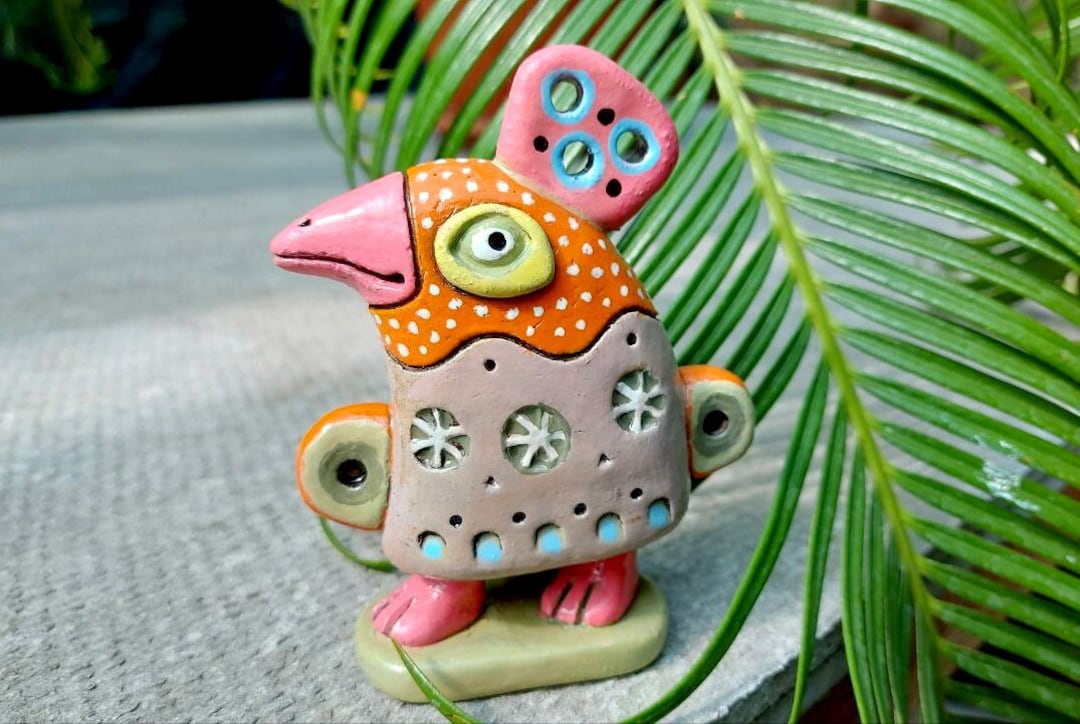Ceramic Bird Figurine Handmade Bird Spring Bird Clay Bird Sculpture ...