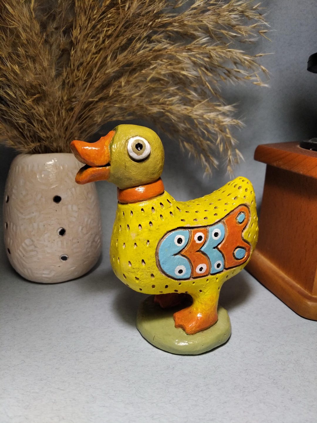 Ceramic Duck Figurine Handmade Duck Sculpture Bright Duck Clay Duck Yellow Duck - Etsy