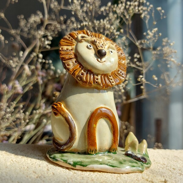 Ceramic Lion - Etsy