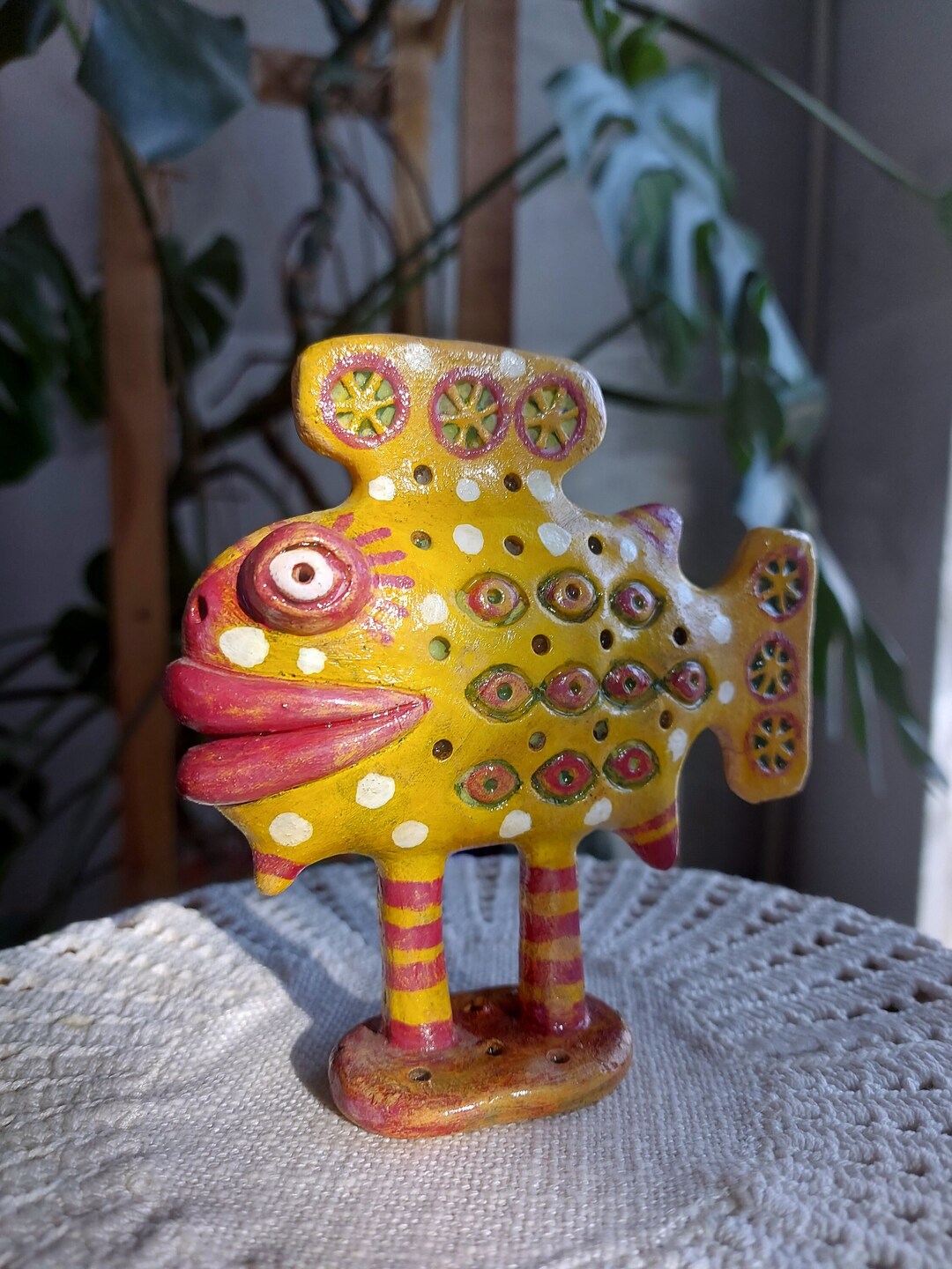 Ceramic Fish Figurine Handmade Fish Sculpture Clay Fish Pottery Fish ...