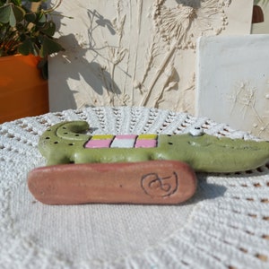 Ceramic Crocodile Figurine Ceramic Alligator Figurine Handmade ...