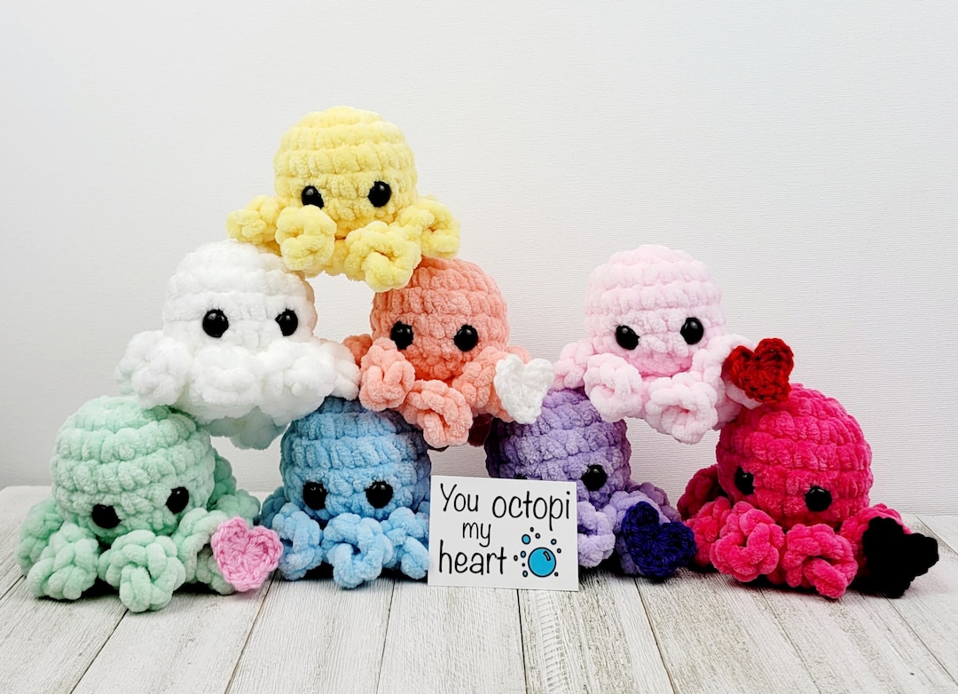Crochet Stuffed Octopus Octopi Plush Toy Desk Pet Present - Etsy