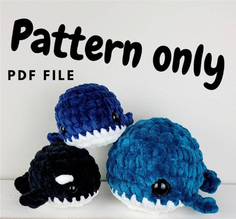 No Sew Baby Whale Crochet Pattern, PDF Whale Plushie Amigurumi, Easy ...
