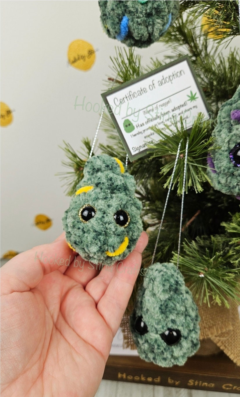 Weed Nugget Christmas Ornament Plushie, Crochet Nugs, 420 Friends, Gift ...