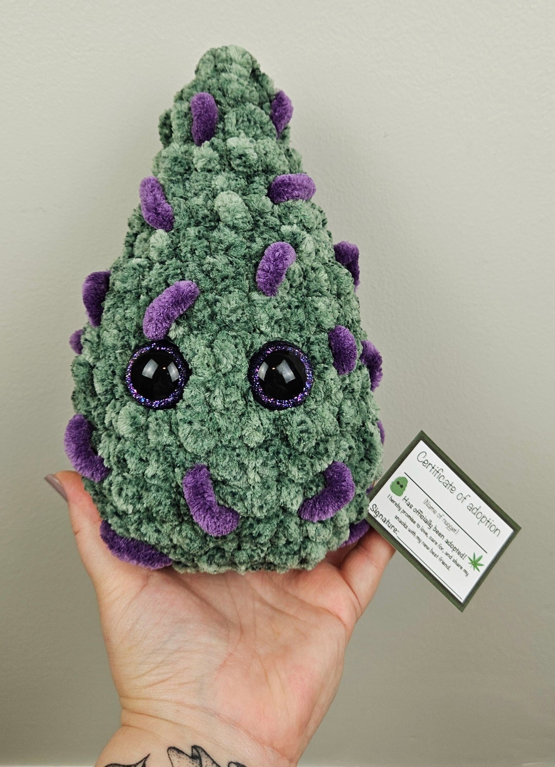 Large Weed Nugget Plushie, Crochet Nug Purple Kush , 420 Friends, Gift ...