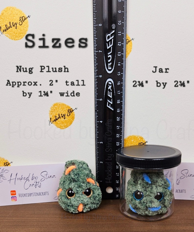 Mini Weed Nugget Plushie in Jar, Crochet Nugs, Smoke Station Decor, 420 Friend, Gift for Smoker ...