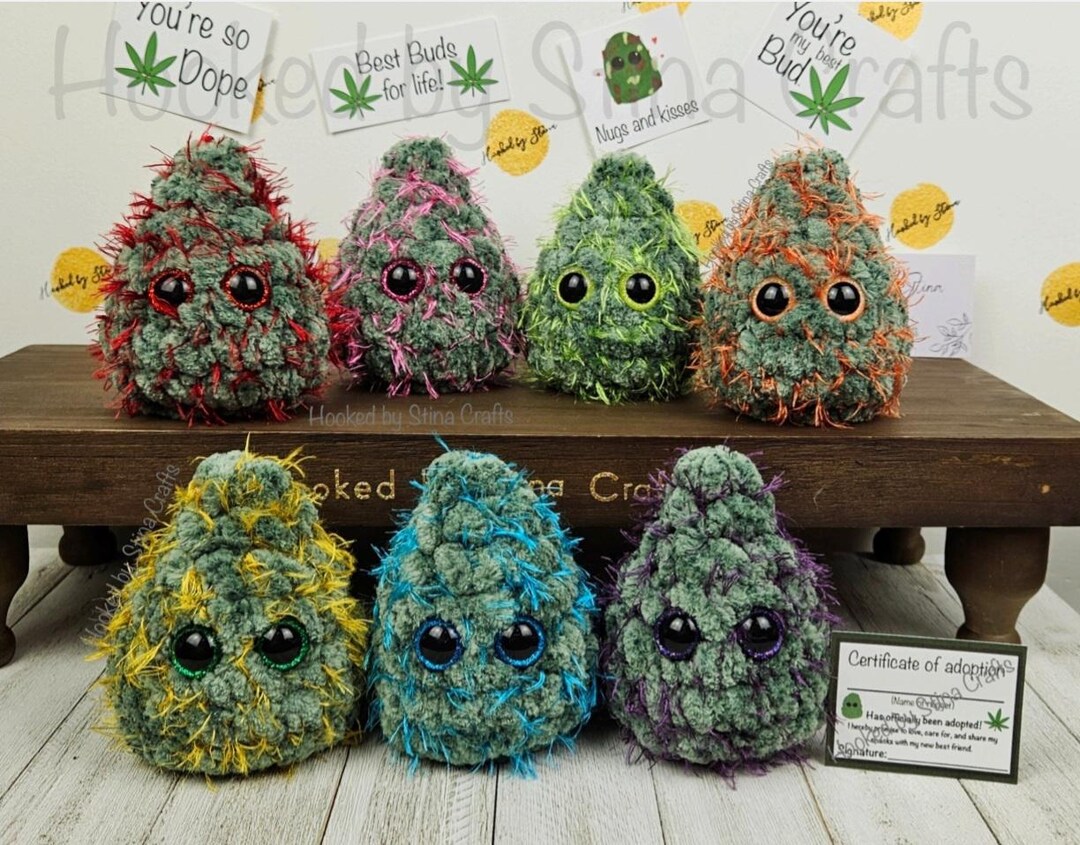Strain Weed Nugget Plushie, Crochet Nugs, Smoke Station Decor, 420 ...