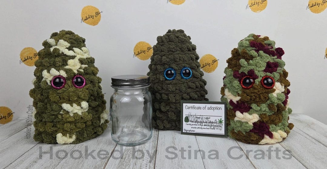 Stash Jar With Crochet Nug Cover, 420, Stoner Gifts, Pothead, Smoking ...