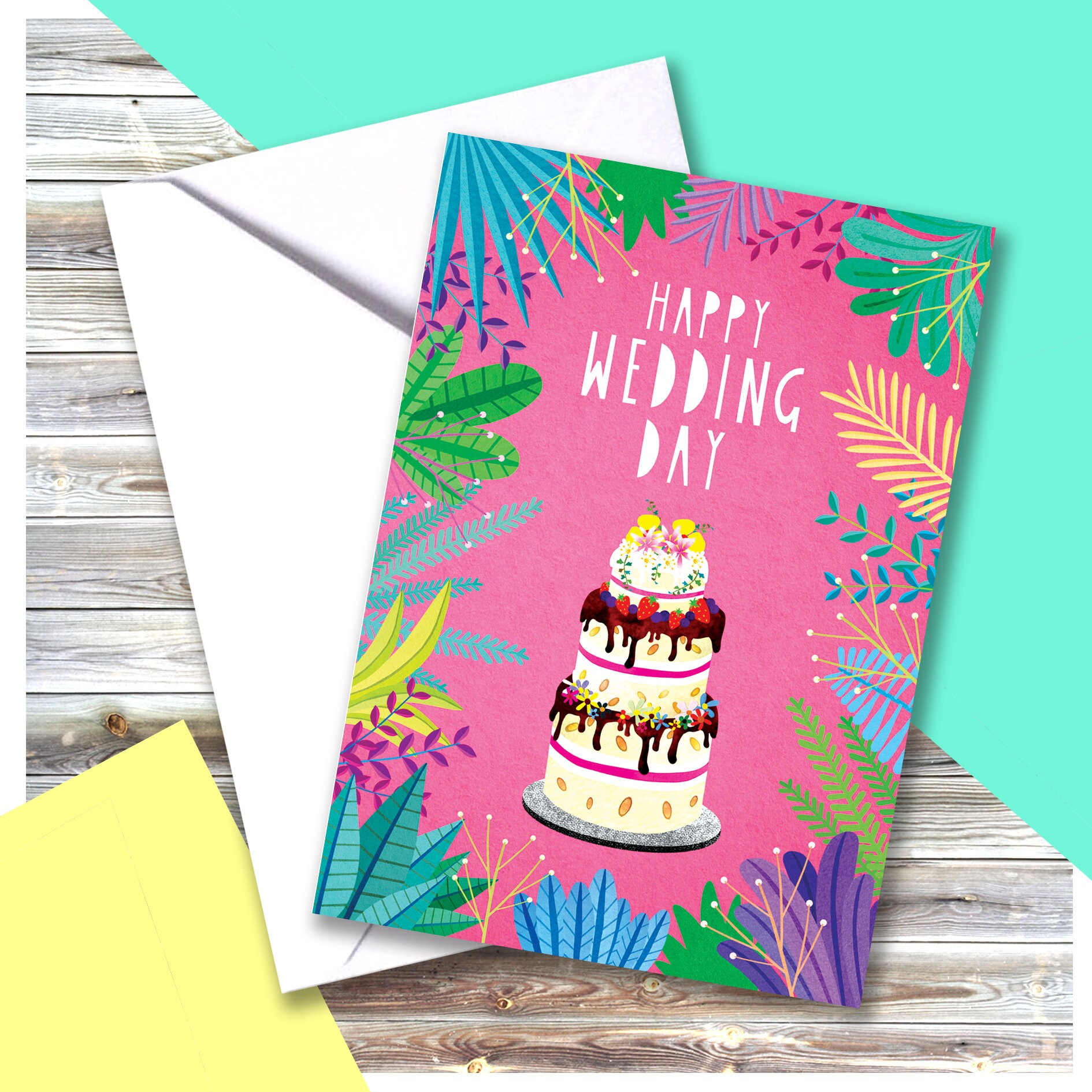 Happy Wedding Day Greeting Card Birthday Cards Birthday | Etsy