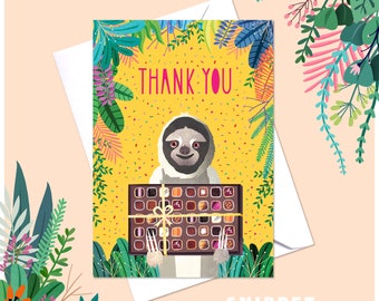 Thank You Sloth Card - Etsy UK