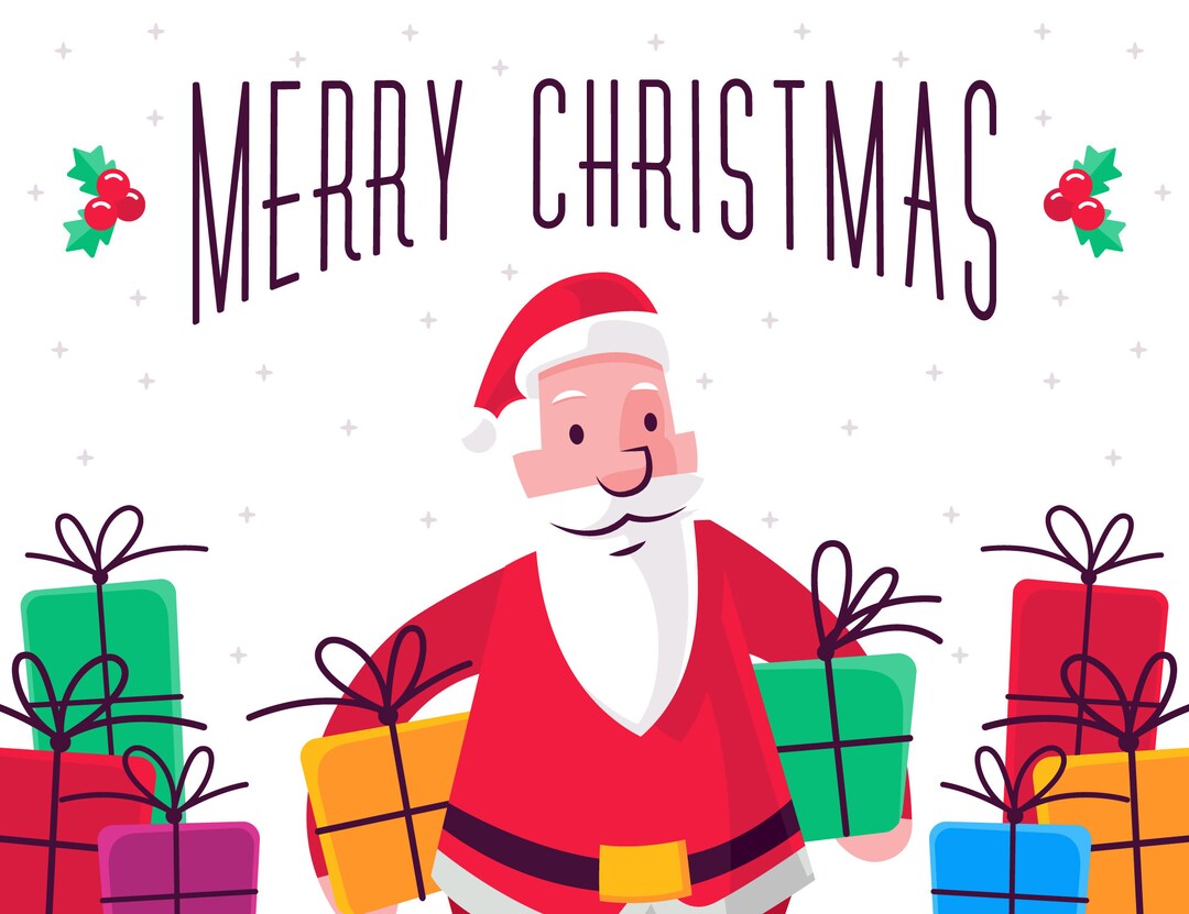 Christmas Poster Santa Claus - Etsy