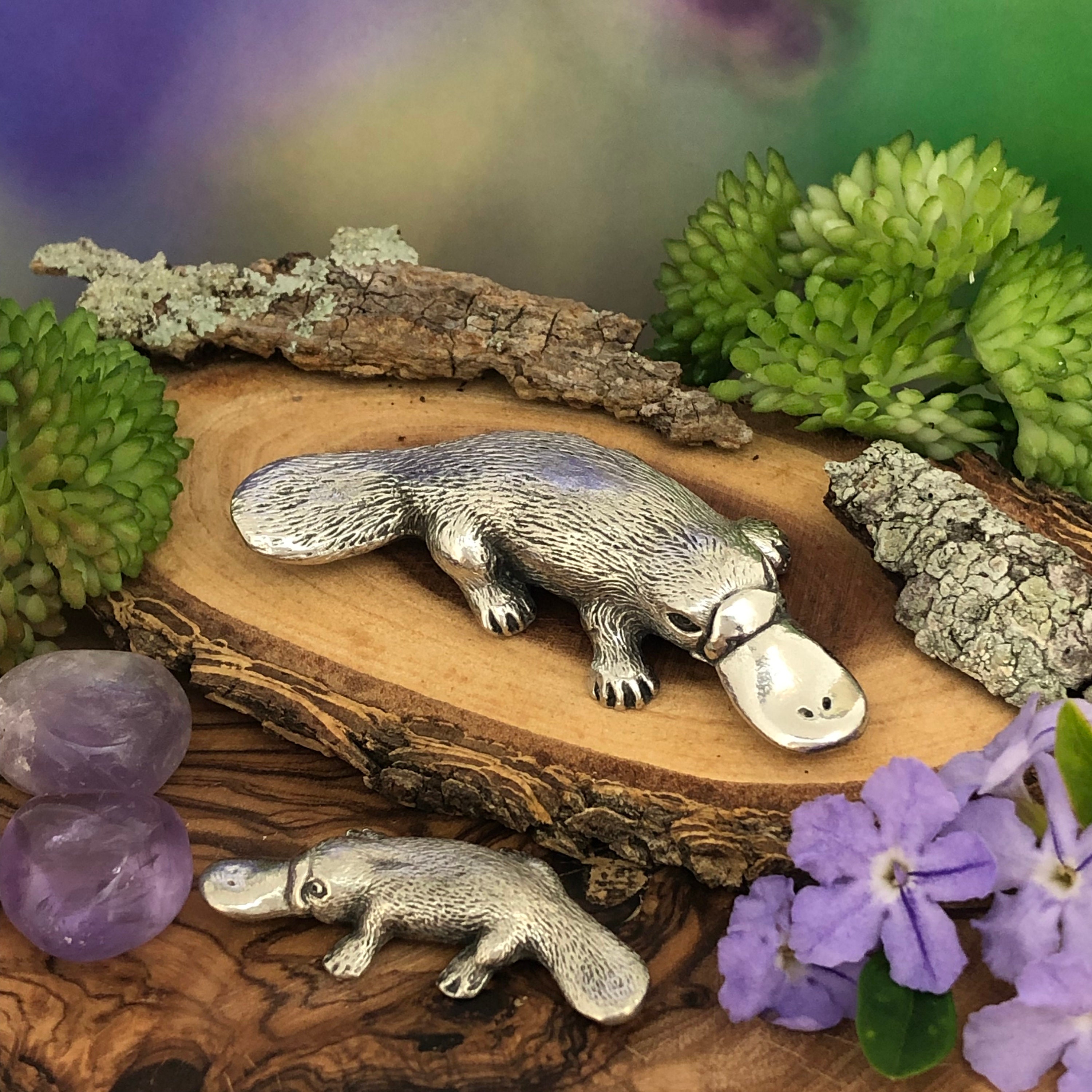 Platypus Figurine Miniature, Genuine Handmade Solid Pewter, 3-D ...