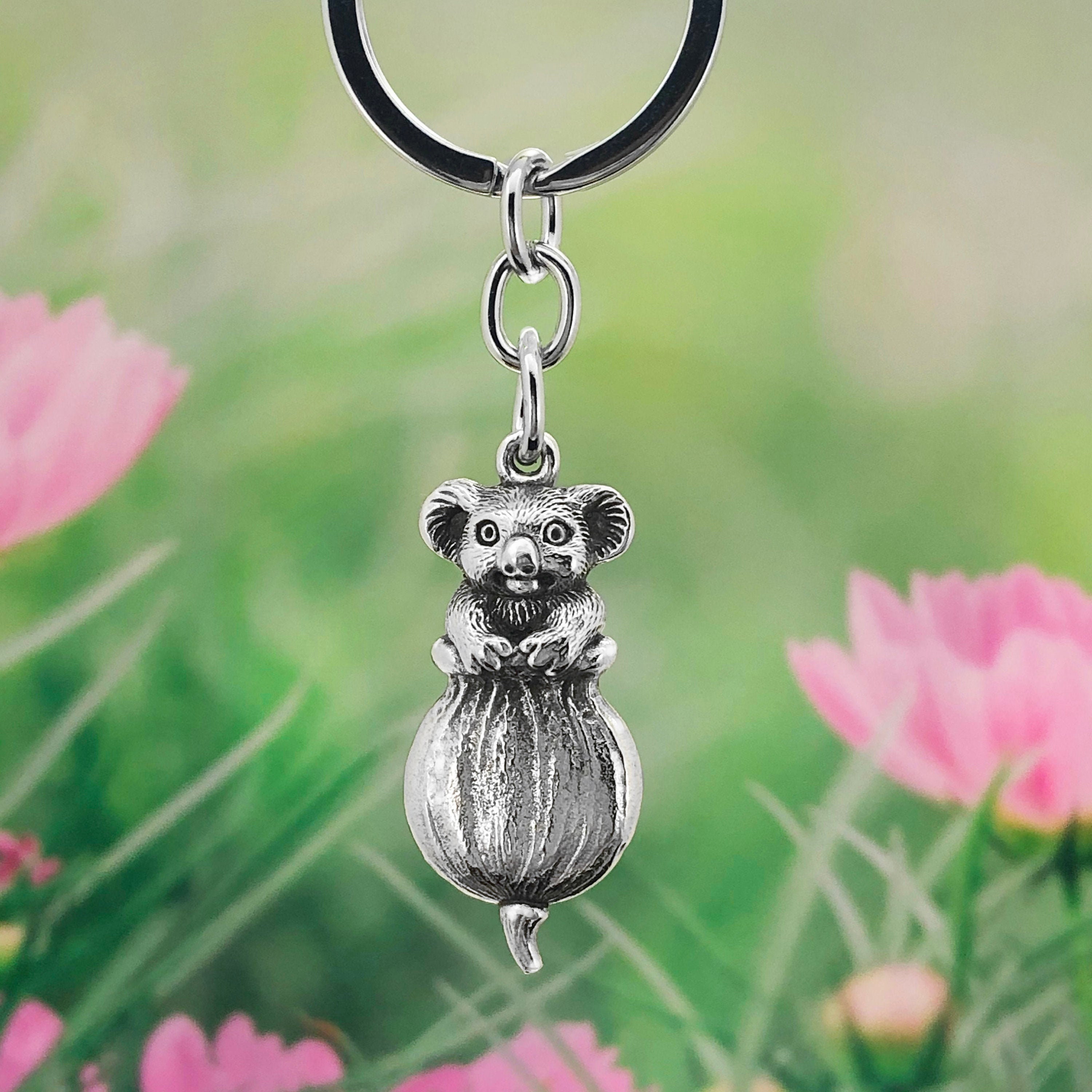 Koala in Gumnut Australian Souvenir Keychain Australian Made - Etsy