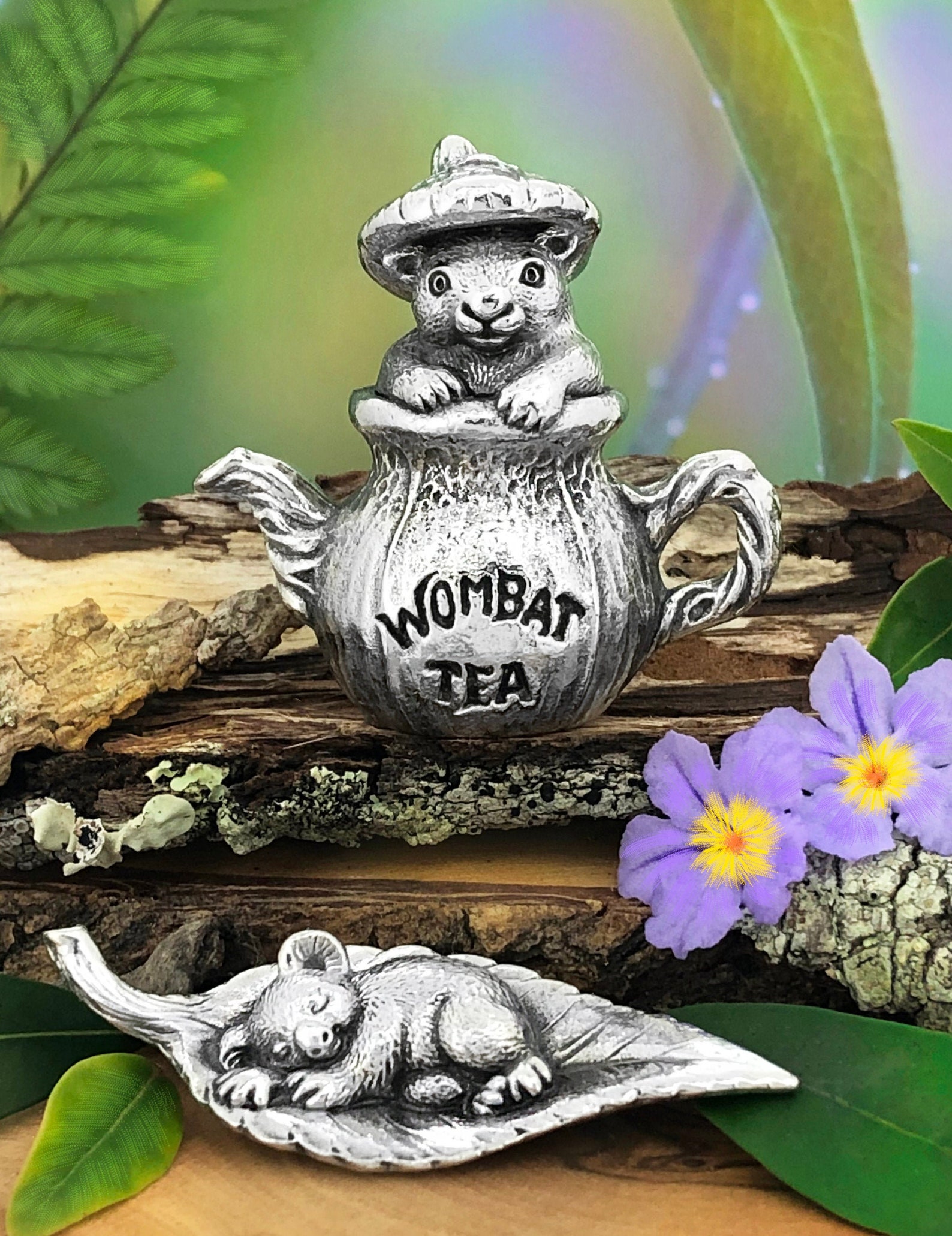 Australian Wombat Tea Pewter Figurine: Australian Souvenir Gift - Etsy ...