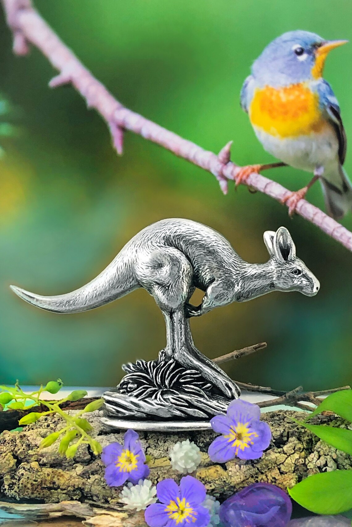 Kangaroo Figurine, Kangaroo Sculpture, Solid Pewter Australian Souvenir ...