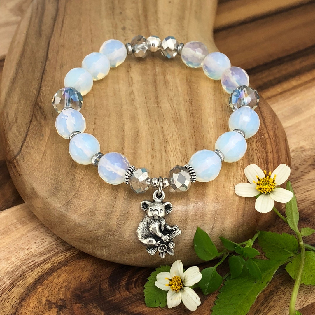 Koala Bracelet With Opalite Crystals, Australian Jewellery, Australian ...