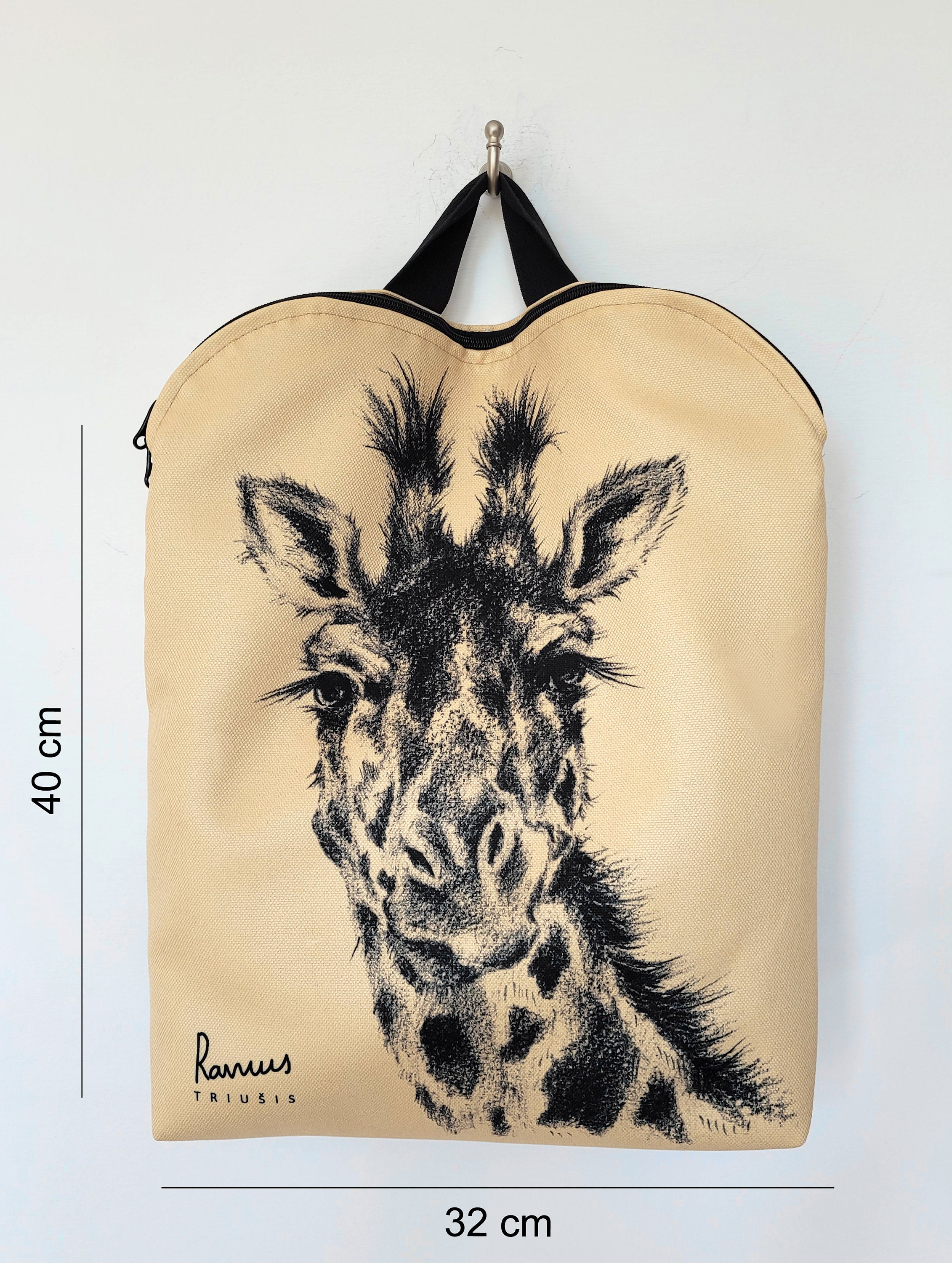 Giraffe, Backpack With Giraffe, Velour, Daily Wear, Trips, Backpack ...
