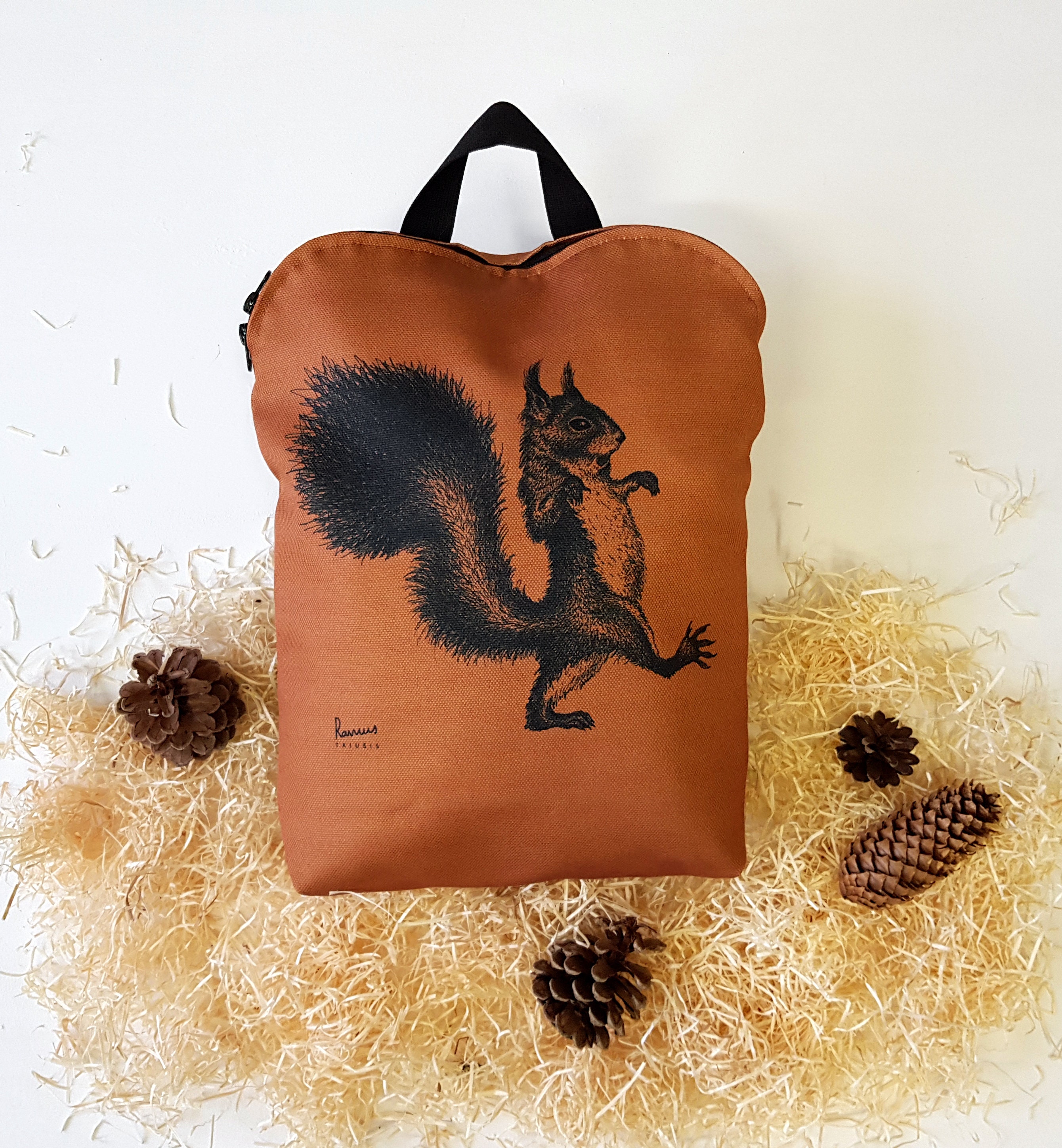 Backpack With Squirrel Squirrel Velour Cartoon Daily Wear - Etsy