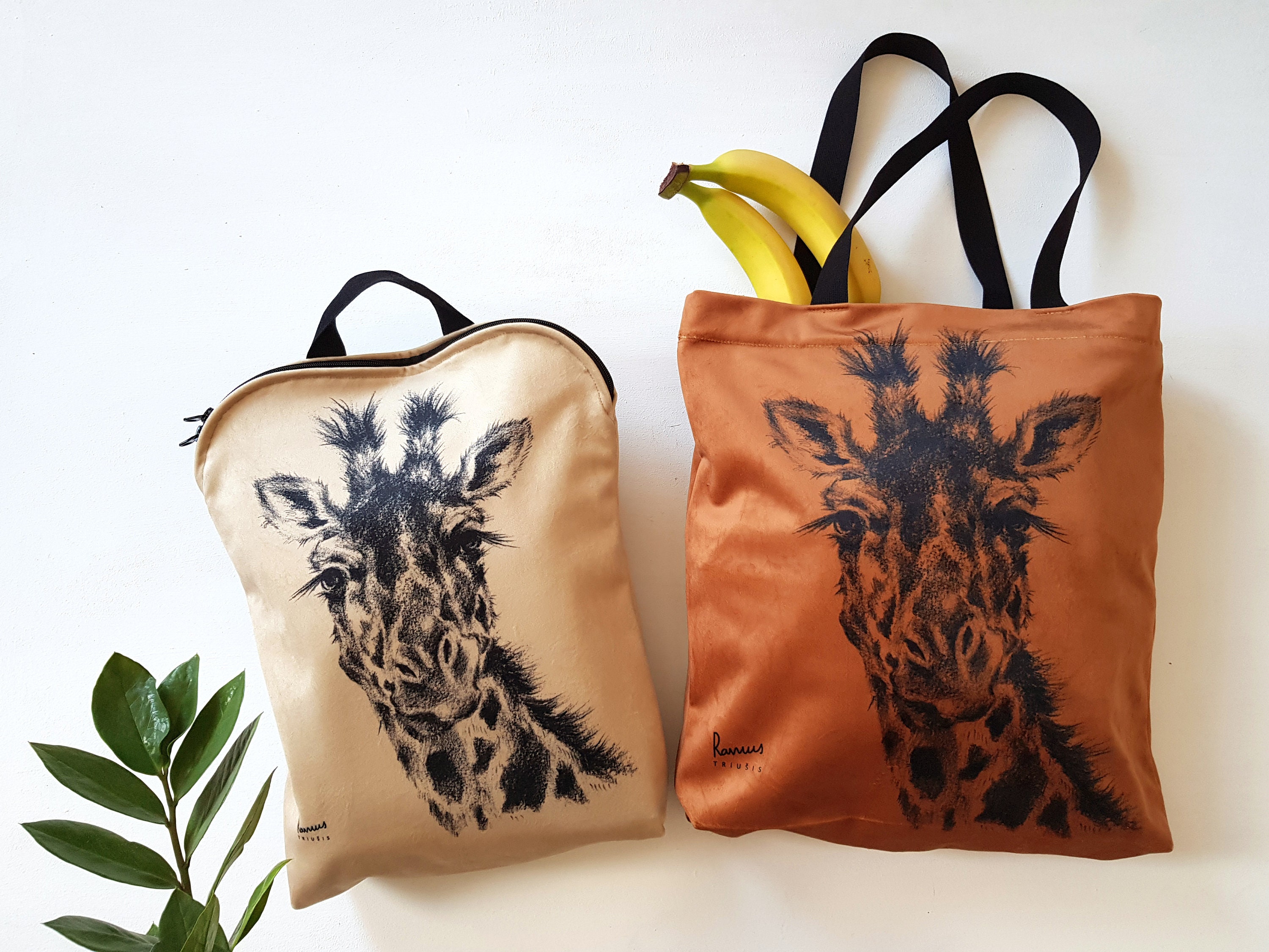 Giraffe, Backpack With Giraffe, Velour, Daily Wear, Trips, Backpack ...