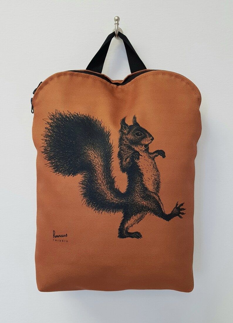 Backpack With Squirrel Squirrel Velour Cartoon Daily Wear - Etsy