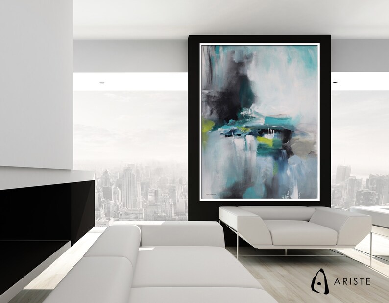 Paintings custom size Extra large wall art in neutral tones with ...