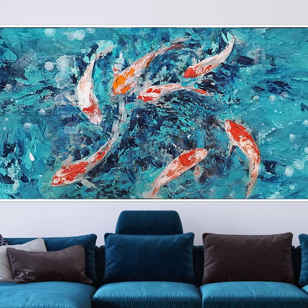Koi Fish Wall Art - Etsy