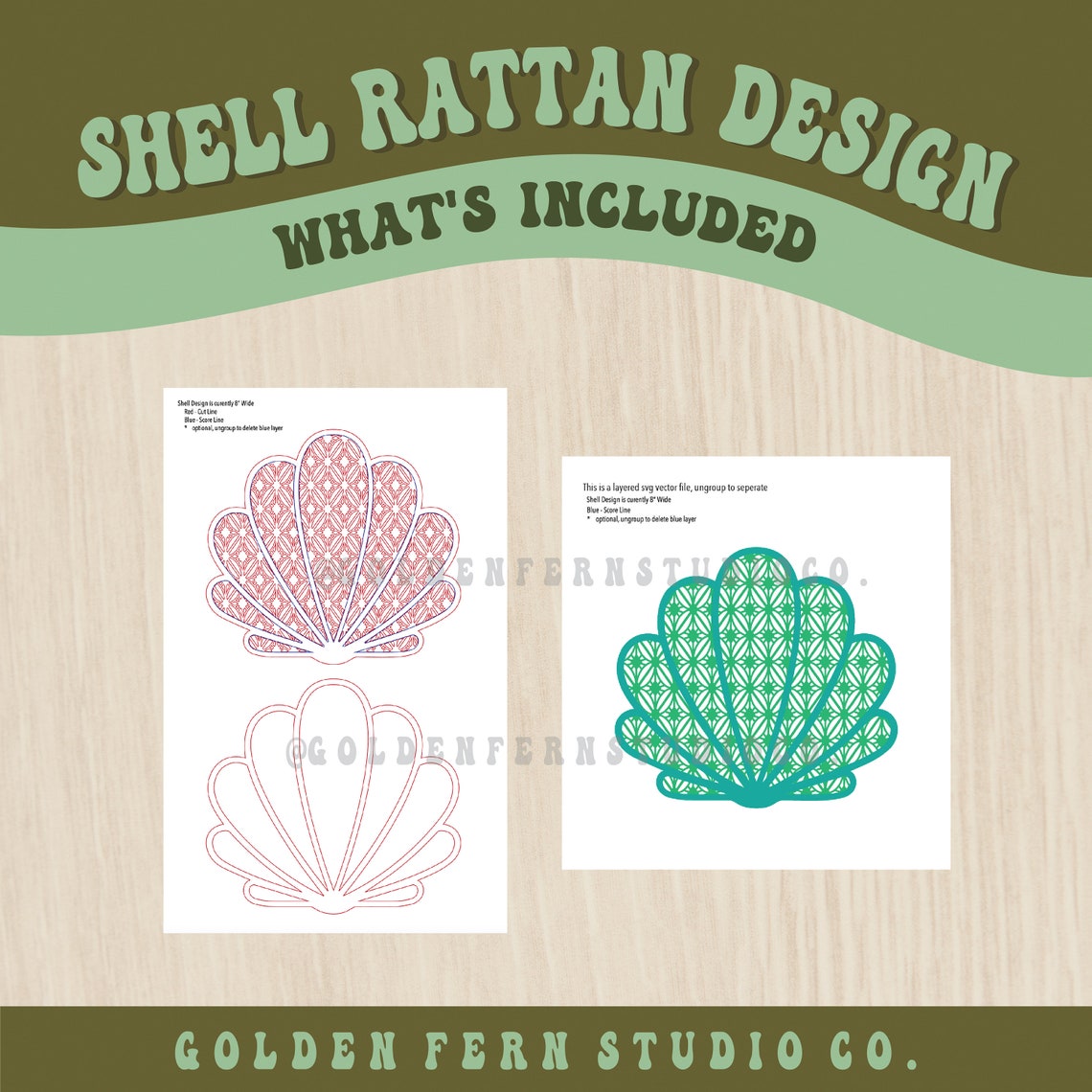Rattan Shell SVG Design, Shell Laser Cut File, SVG Digital Download ...