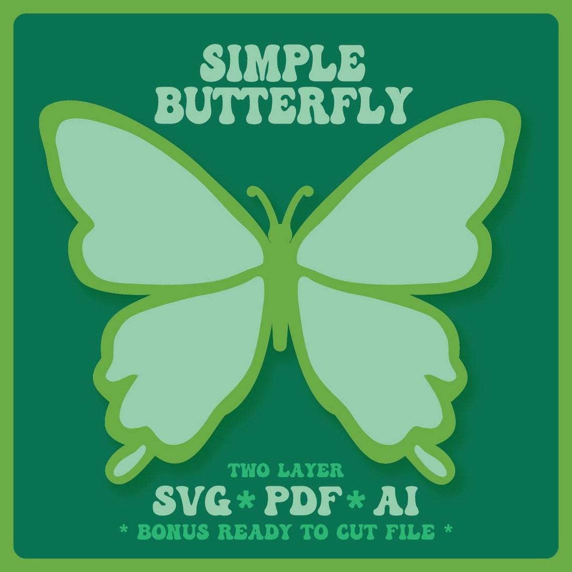Simple Butterfly SVG Vector, Laser Cut SVG Digital Download, Butterfly ...